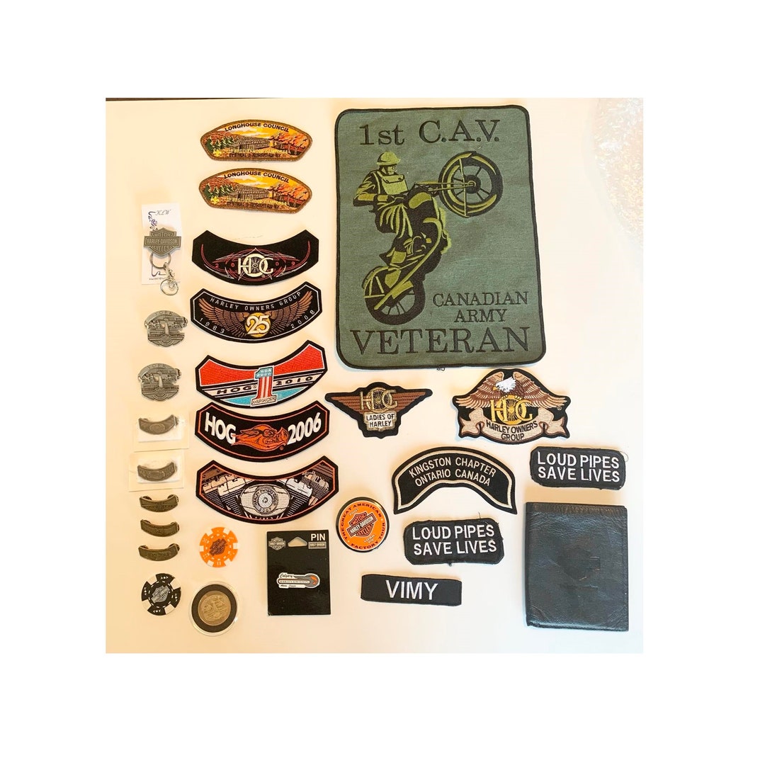 Large Harley Davidson Motorcycle Collection (28 Pieces) - Badges, Pins ...
