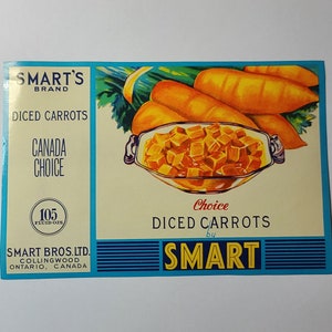 New Old Stock - 1960s Smart's Canned Food Label - Smart Bros. Ltd ...