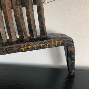 Large Primitive Hand Forged Metal Flax Comb / Hackle Dated 1838 28 ...