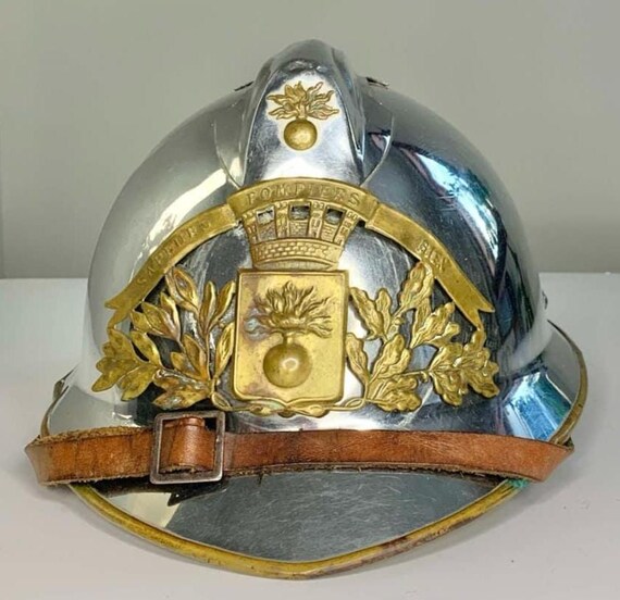 French Sapeurs Pompiers Firefighter Helmet Nickle Pla… - Gem