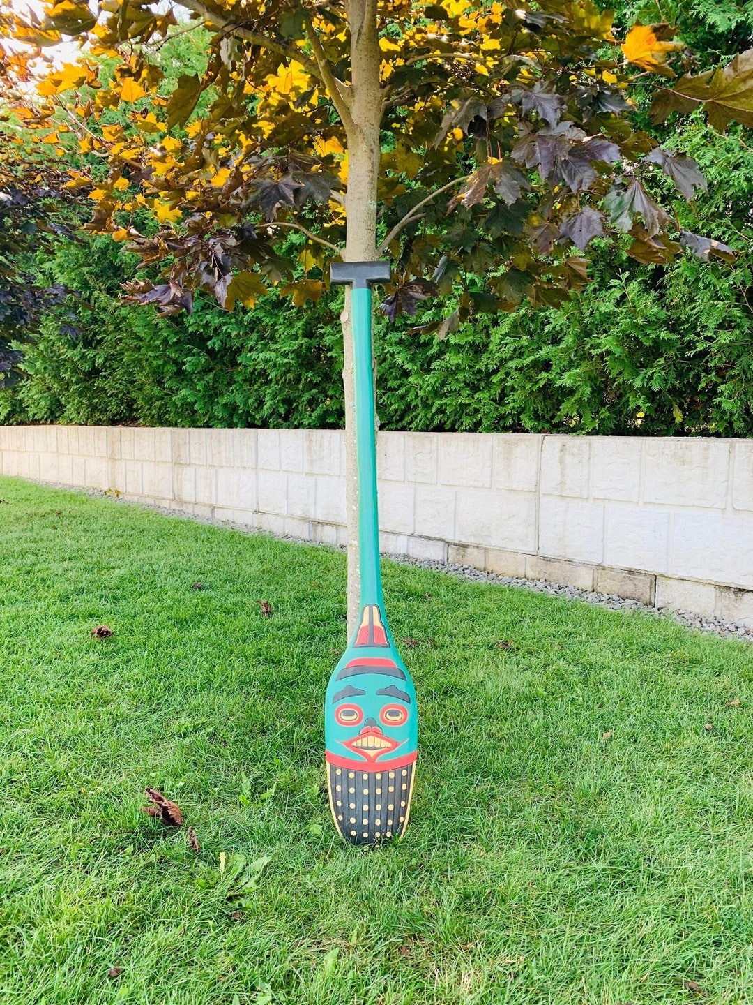 Decorative Indigenous Ceremonial Dancing Paddle Carved in the Style of ...