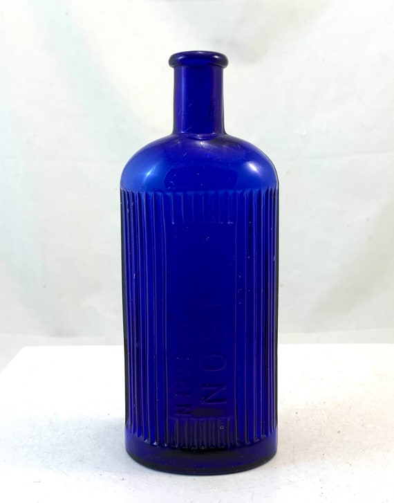 Vintage Cobalt Blue Empty Poison Bottle - Etsy