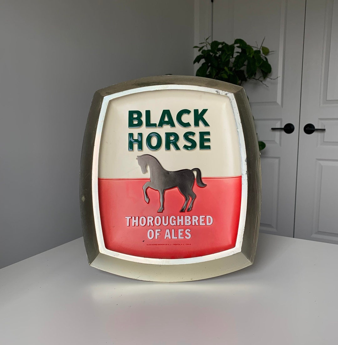 Vintage Black Horse Ale Sign With Stand - Etsy