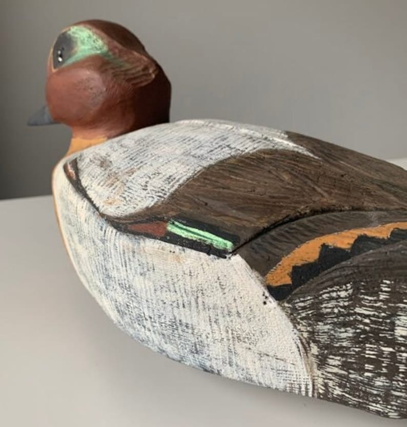 Vintage Painted Duck Decoy - Signed - Etsy