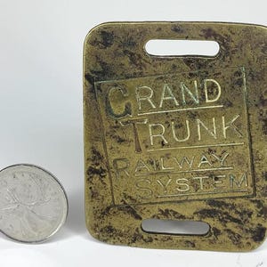 Antique Grand Trunk Railway System Brass Luggage Tag - Etsy