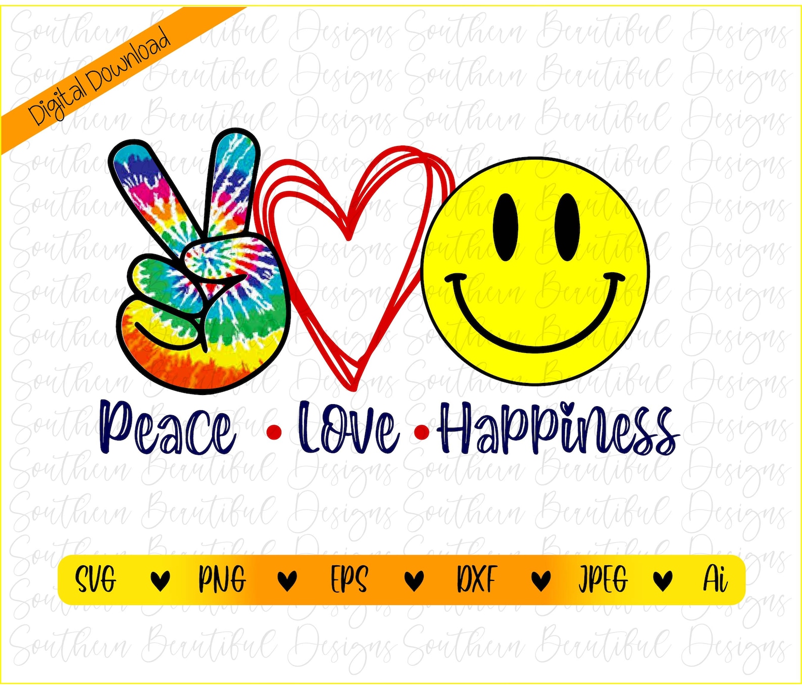 Peace Love Happiness | Digital Download | SVG Cut File - Etsy