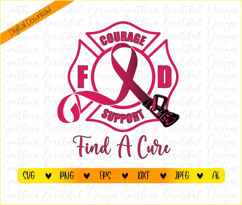 Breast Cancer Fire Department With Fire Hose | Digital Download | SVG ...