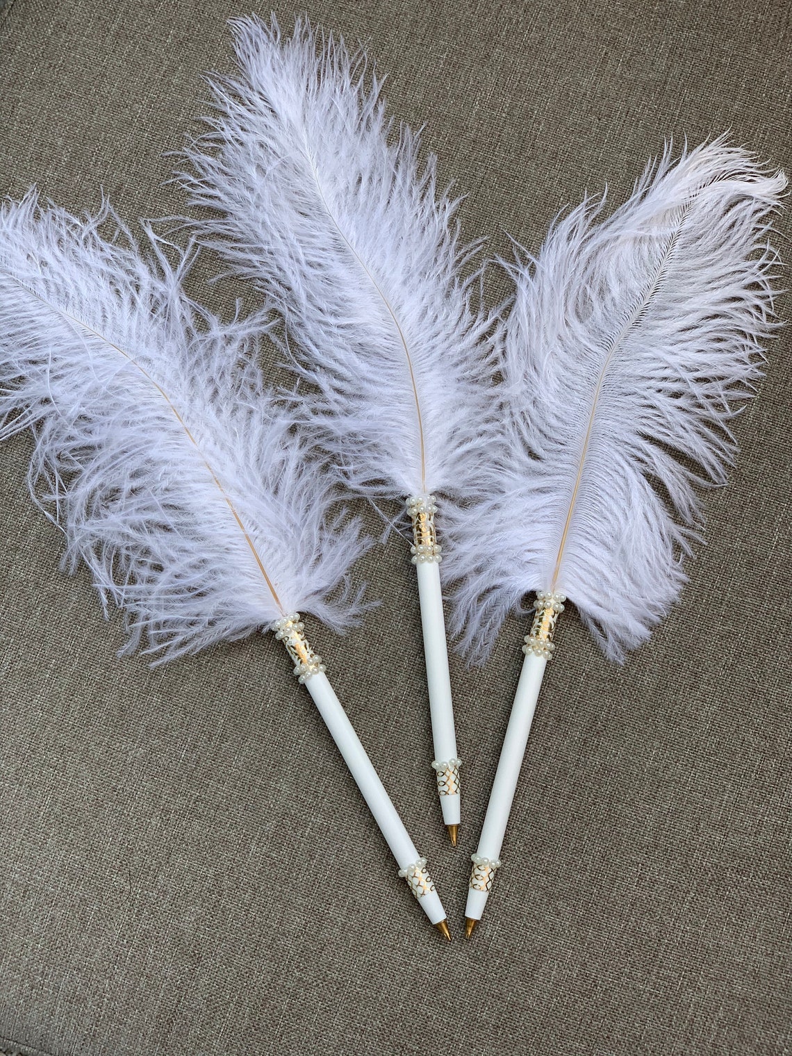 Handmade Ostrich Feather Pens G1 PEN all White Pen/white - Etsy