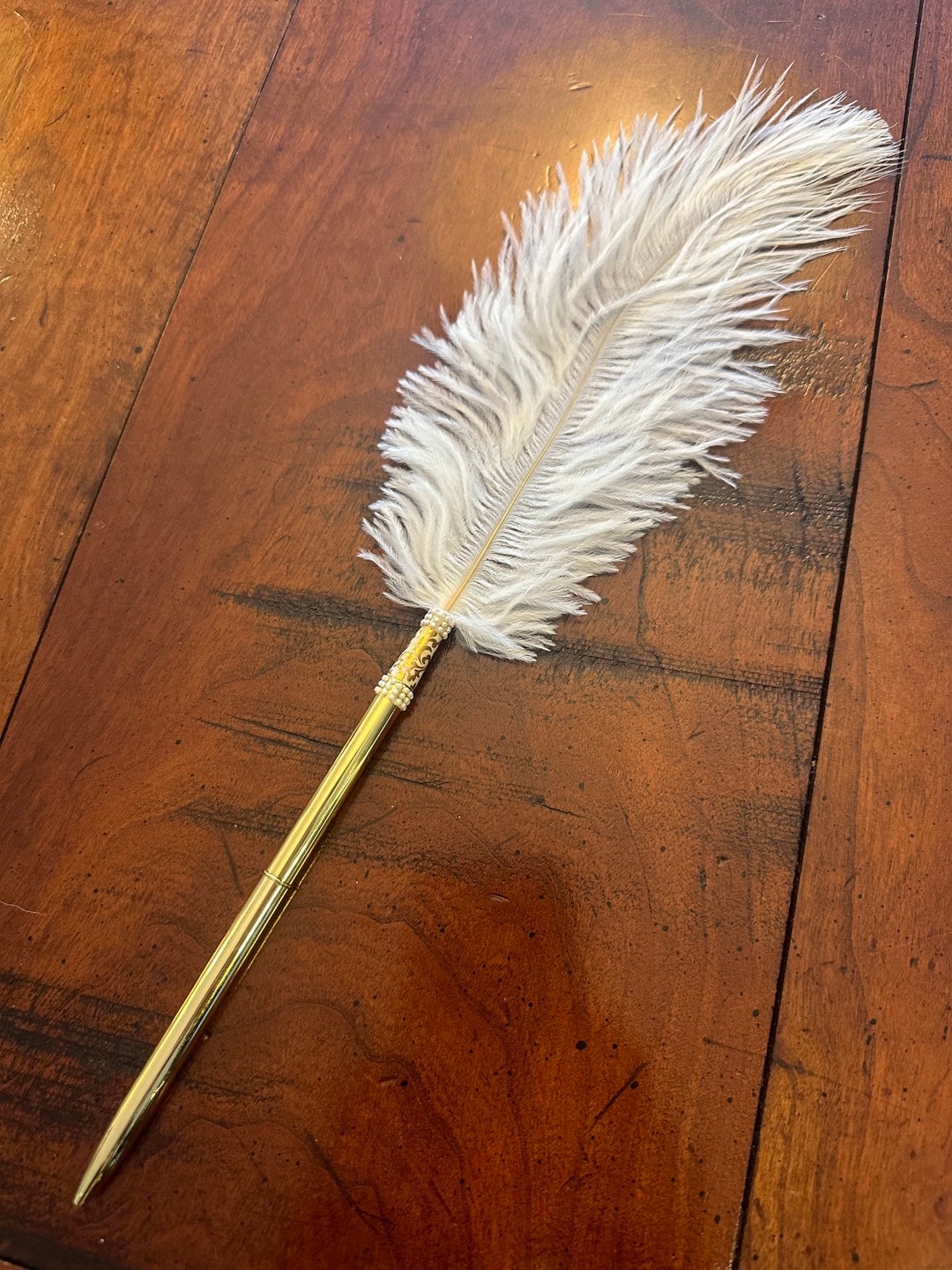 Slim Gold Fancy Feather Pen - SG3 - Etsy
