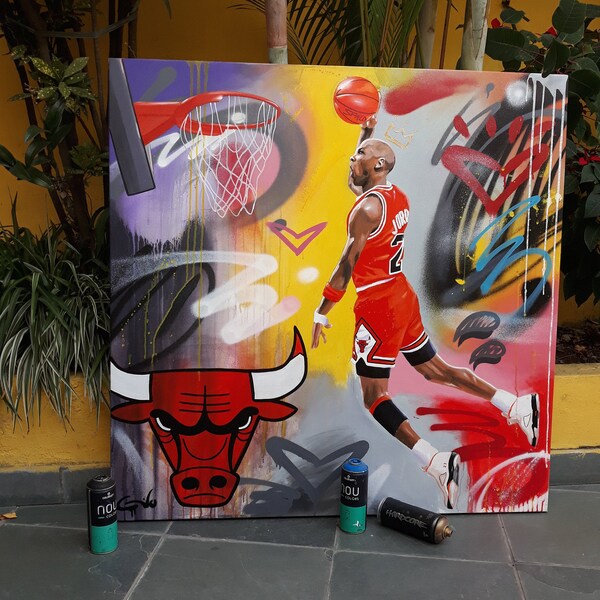 Michael Jordan Graffiti Canvas - Etsy