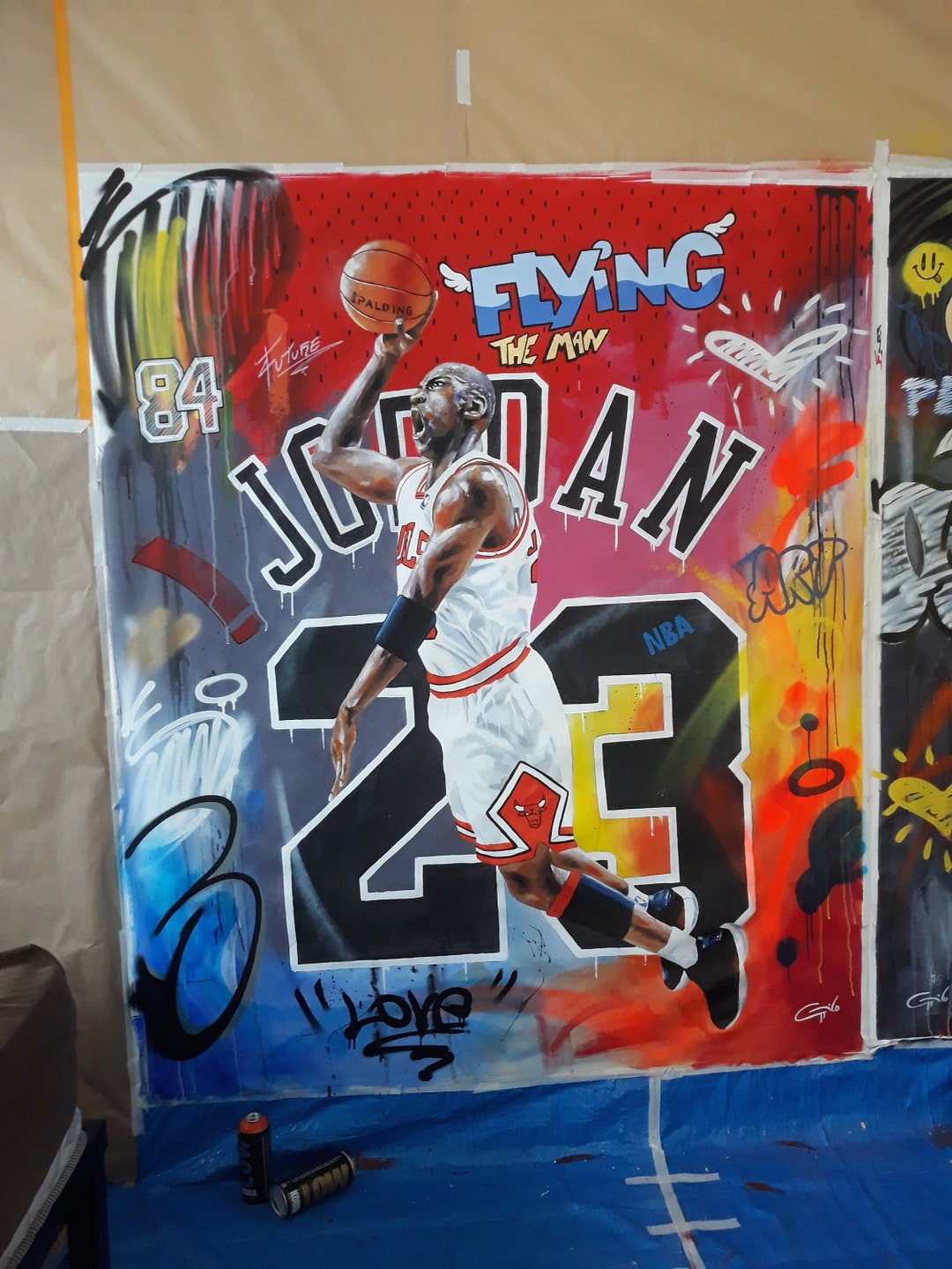 Michael Jordan Graffiti Art Painting on Canvas / Chicago Bulls Wall Art ...