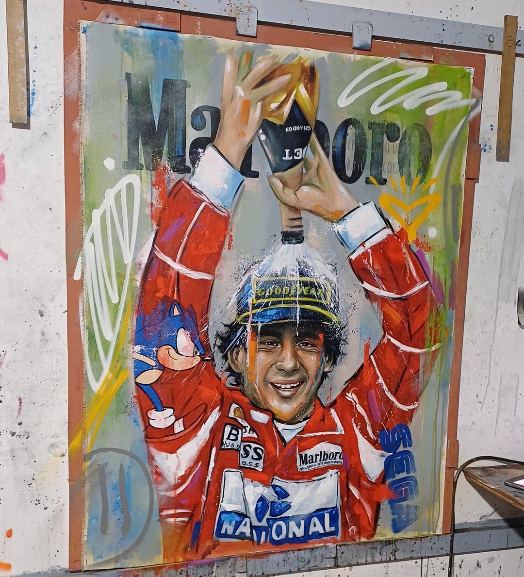 Original Painting/ayrton Senna Canvas Painting/32x48/ Wall Art / Podium ...
