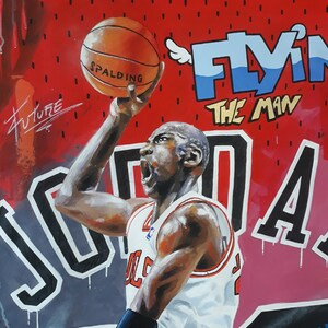 Michael Jordan Graffiti Art Painting on Canvas / Chicago Bulls Wall Art ...