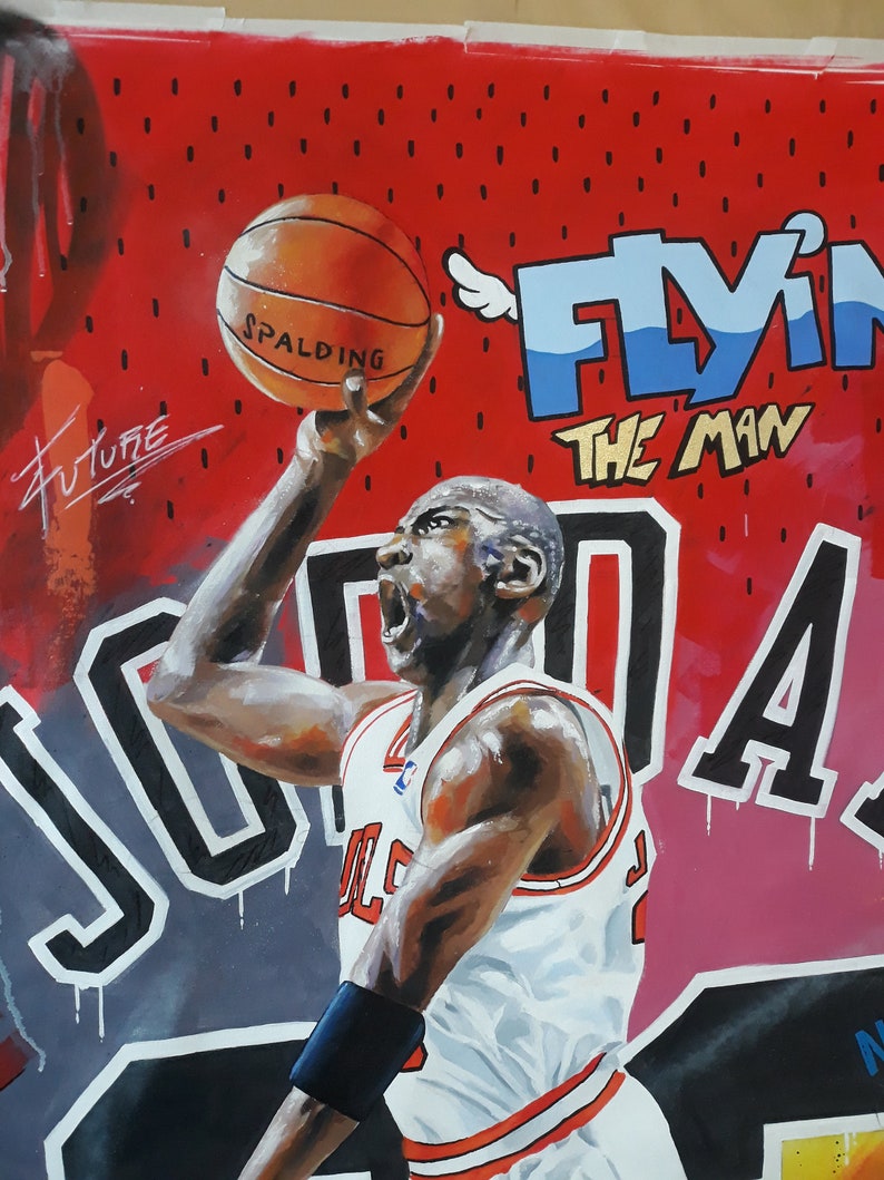 Michael Jordan Graffiti Art Painting on Canvas / Chicago Bulls Wall Art ...