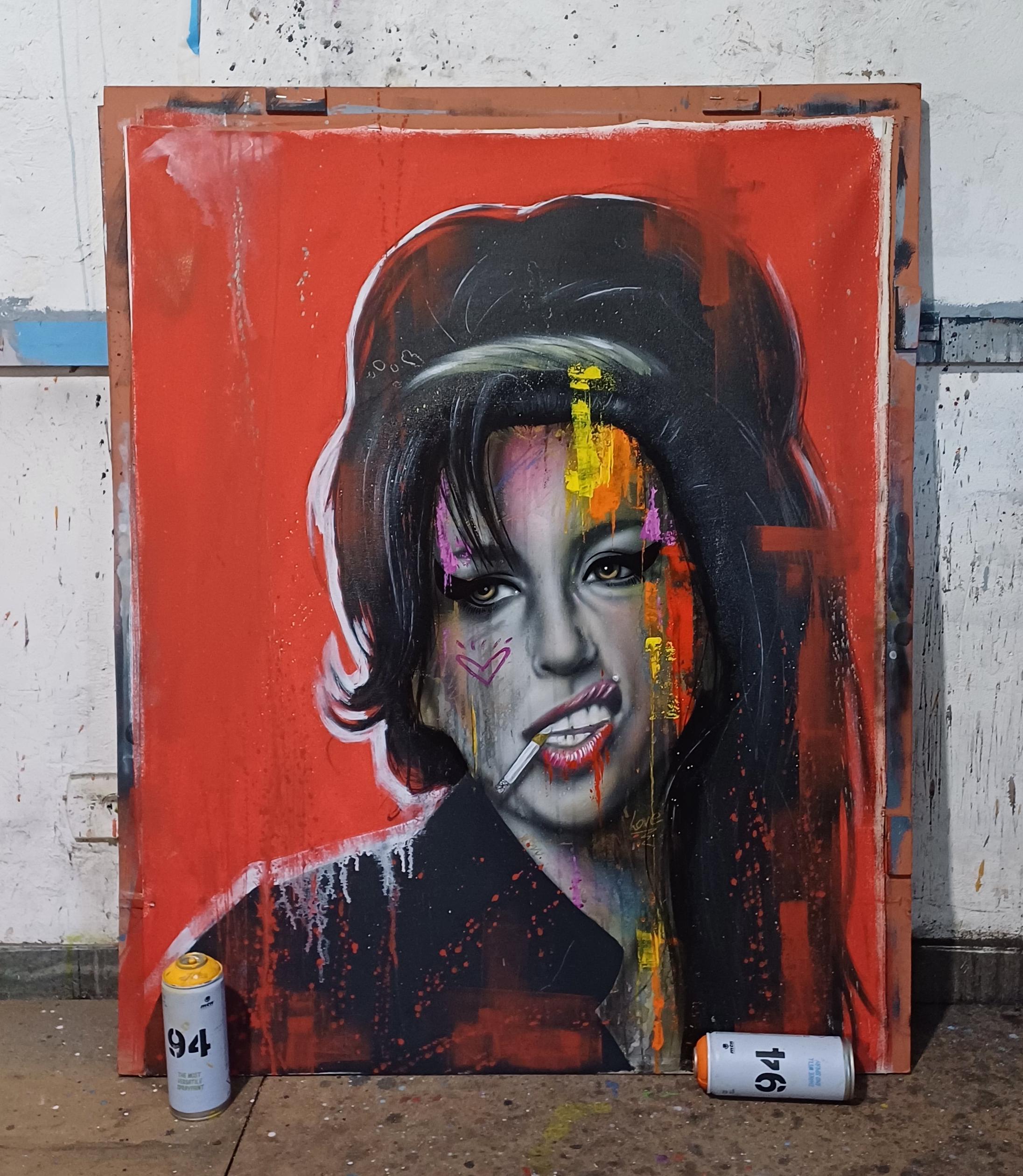 Original Painting,amy Winehouse Ii,painting,32x32 Graffiti,music,street ...
