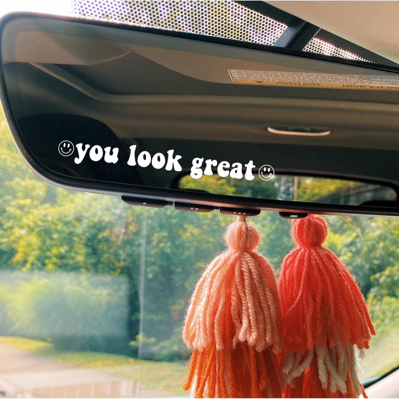 You Look Great Smiley Face Rear View Mirror Decal Car - Etsy