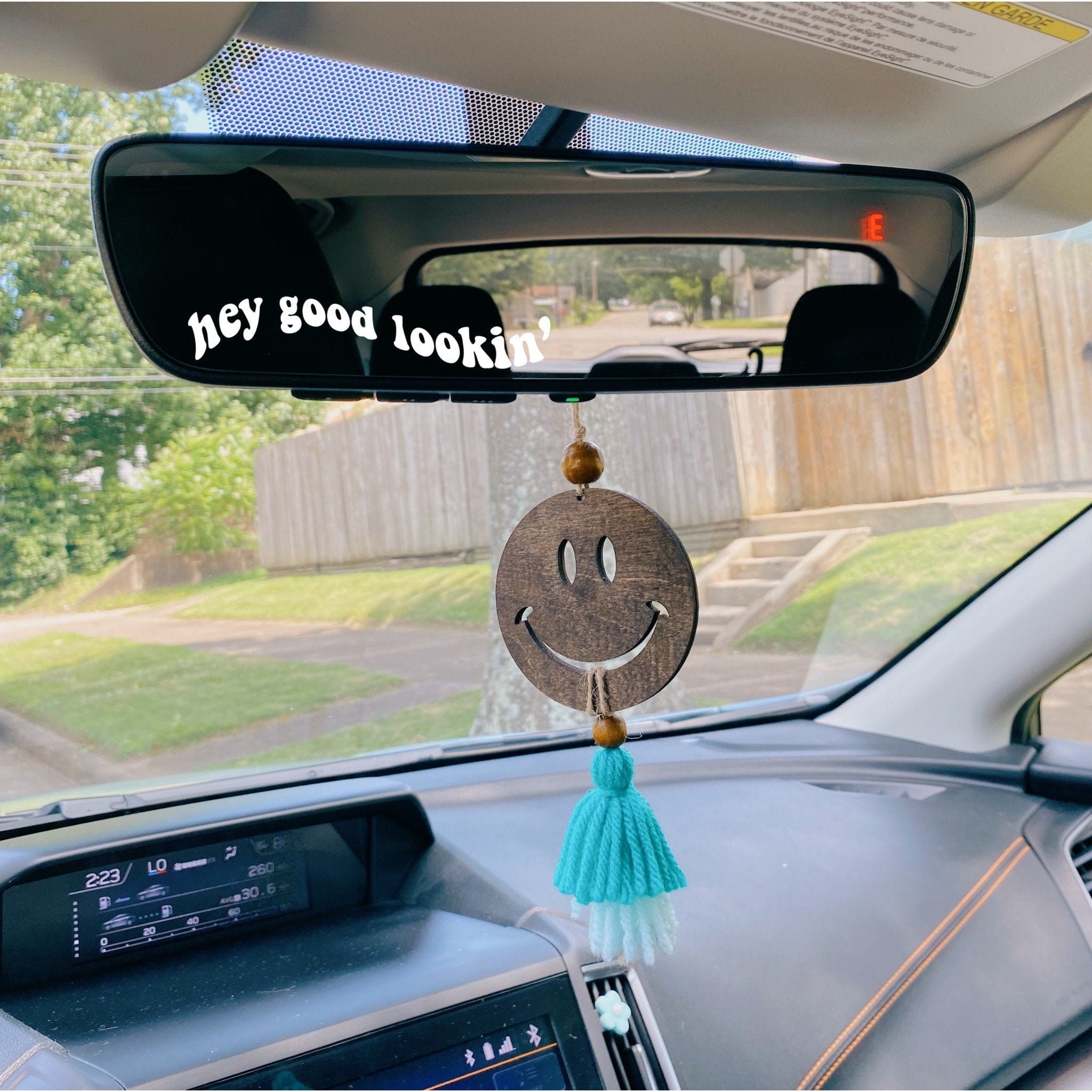 Hey Good Lookin Rear View Mirror Decal Boho Retro Car | Etsy
