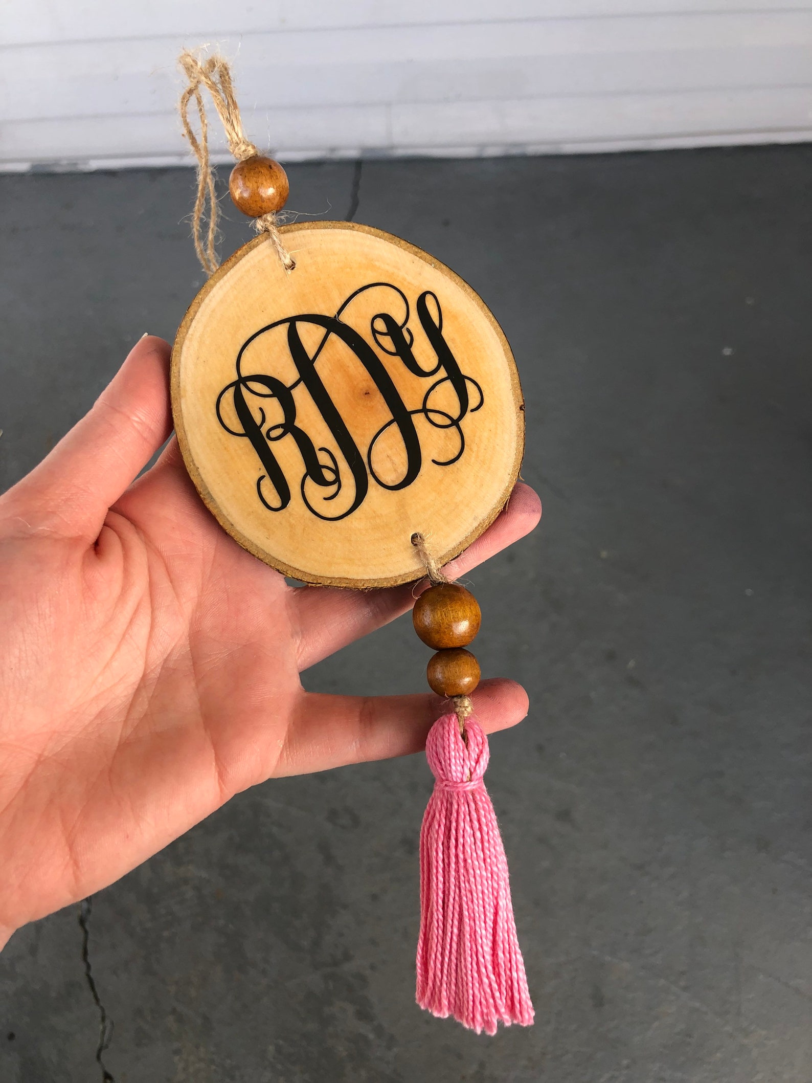 Monogram Car Charm Rear View Mirror Hanging Car Ornament - Etsy