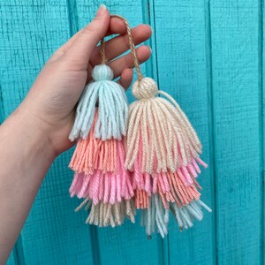 Pastel Tassels Car Charm Bohemian Oil Diffuser Car Accessories Car ...