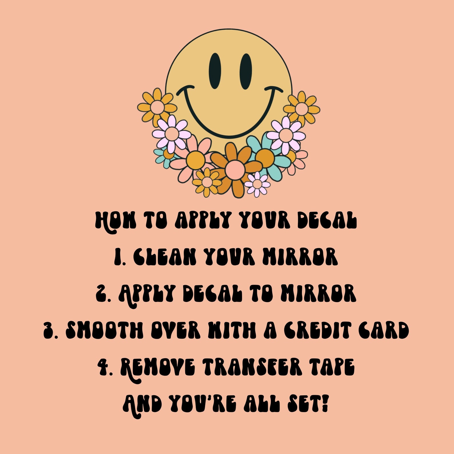 Drive Safe Smiley Rear View Mirror Decal - Etsy