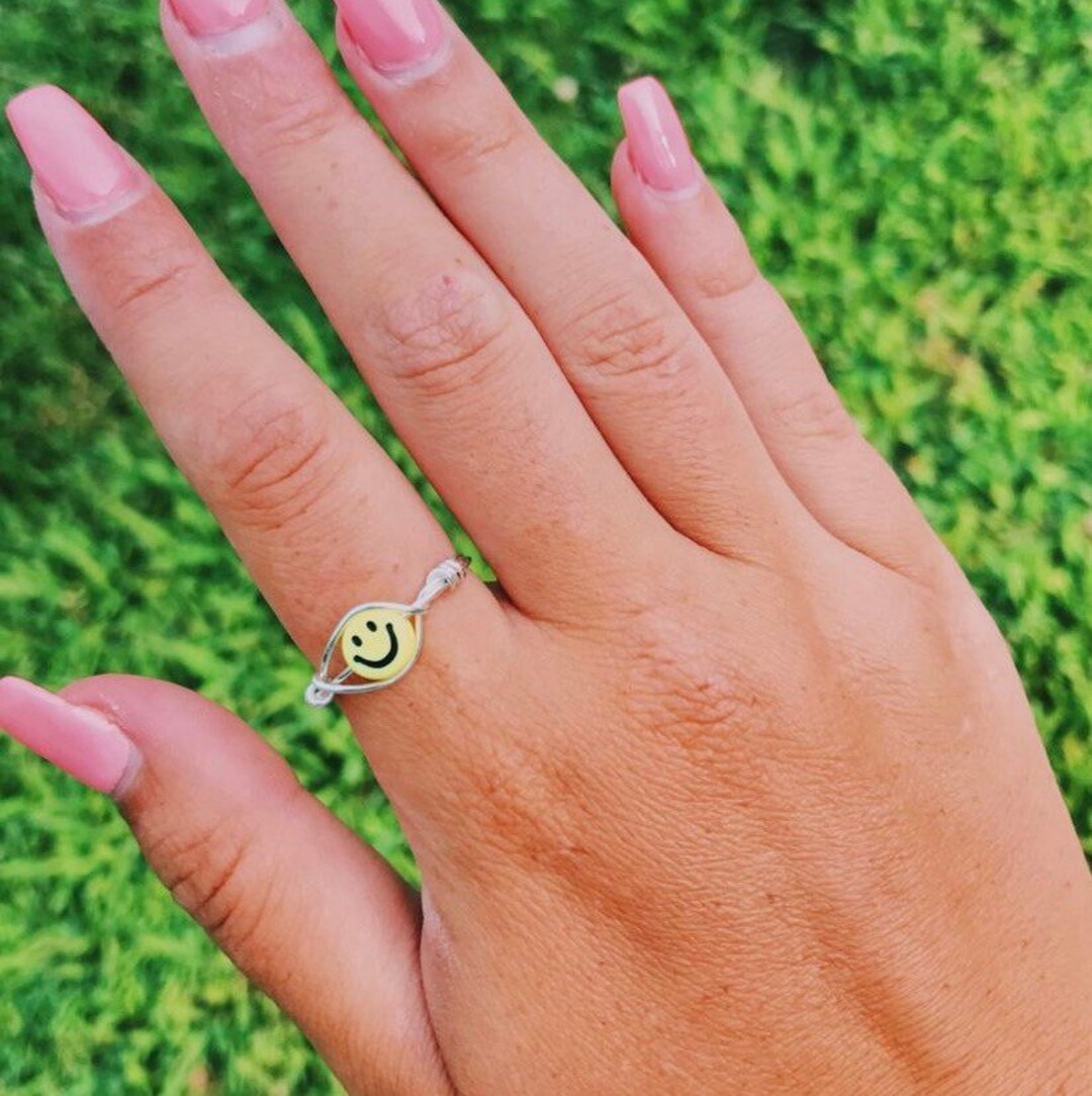 Smiley Face Wire Ring Boho Jewelry Retro Accessories - Etsy