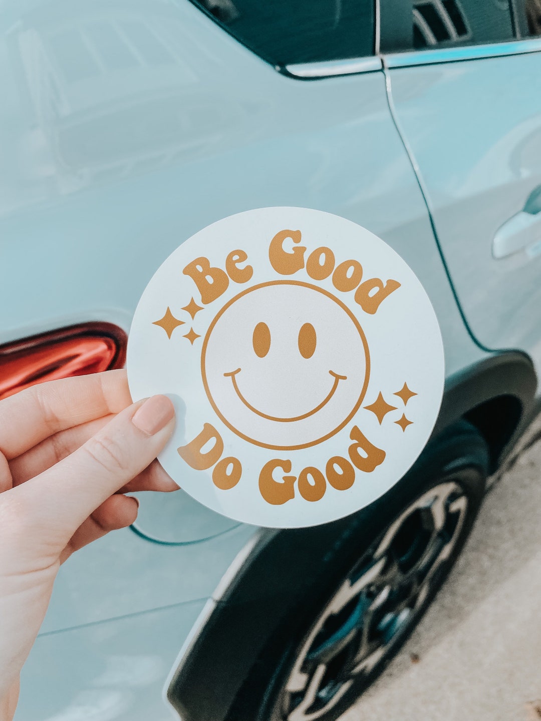 Be Good Do Good Smiley Face Car Magnet Boho Retro Happy Face Car ...