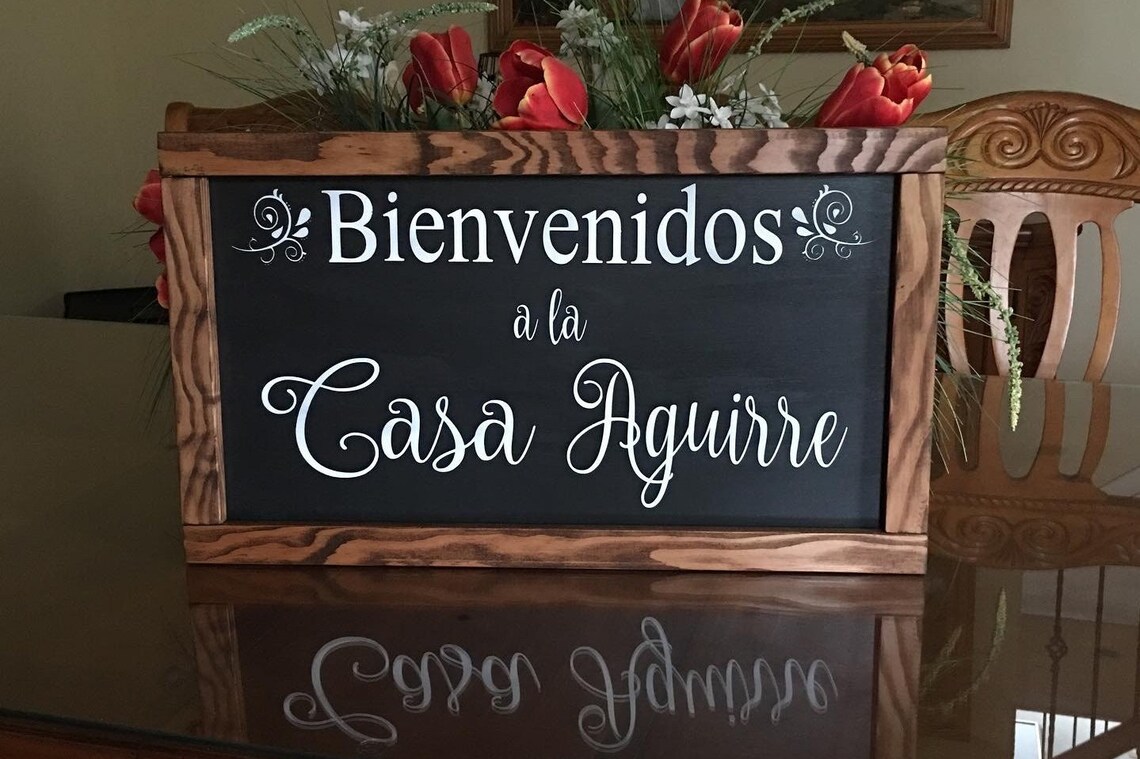 Spanish Home Decor12x24 Spanish Welcome Sign Spanish Art - Etsy