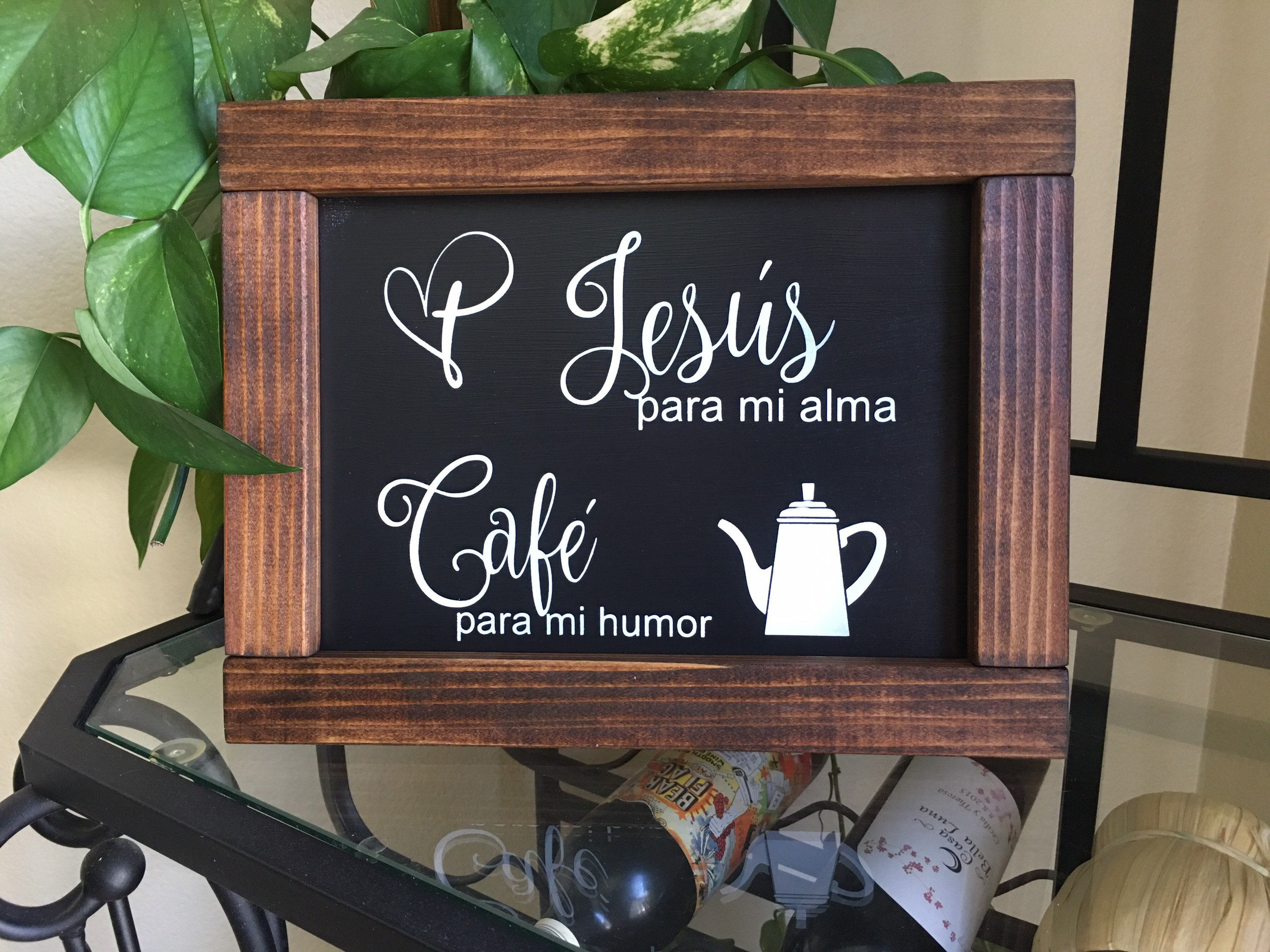Jesús taza de café hogar y vida carteles de madera | Etsy