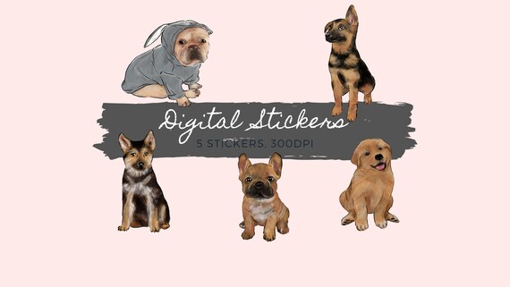 Digital Sticker Dog Theme Digital Planner Stickers Dog - Etsy