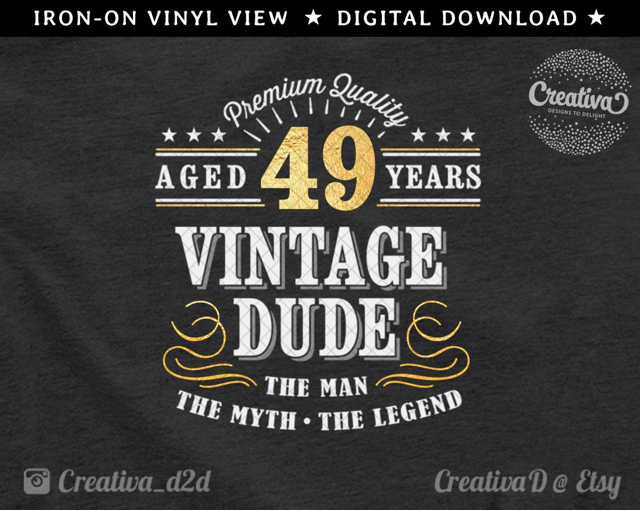 49th Birthday SVG 49 Vintage Dude Svg Dude Svg Men's | Etsy