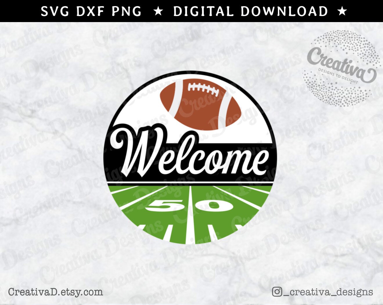 Welcome Football SVG PNG DXF Welcome Round Svg Fall Door - Etsy