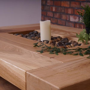 Oak Sleeper Chunky Coffee Table With Center Feature Home Living Room ...