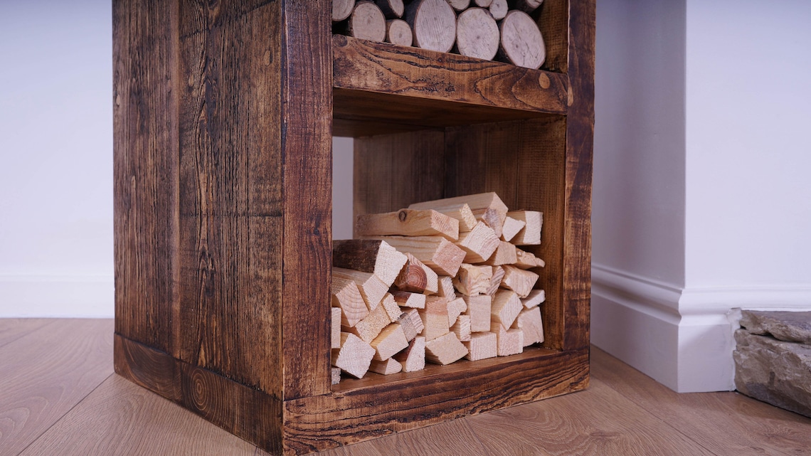 Chunky Rustic Indoor Wooden Log Store Multiple Sizes - Etsy UK