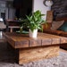 Rustic Chunky Rail-way Sleeper Pine Coffee Table With Stacked Legs ...