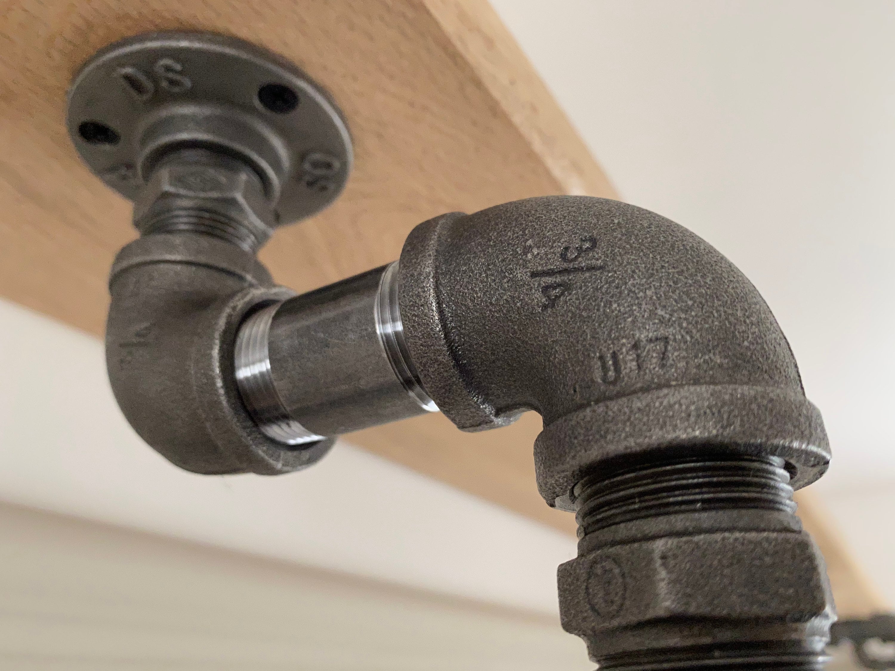 Urban Living Industrial Black Clothes Rail With Wooden Oak Shelf ...