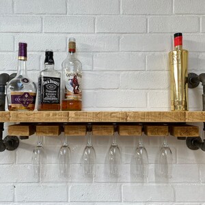 Custom Hand-made Bar Shelving Storage Unit - Wine Rack / Wall Bar ...