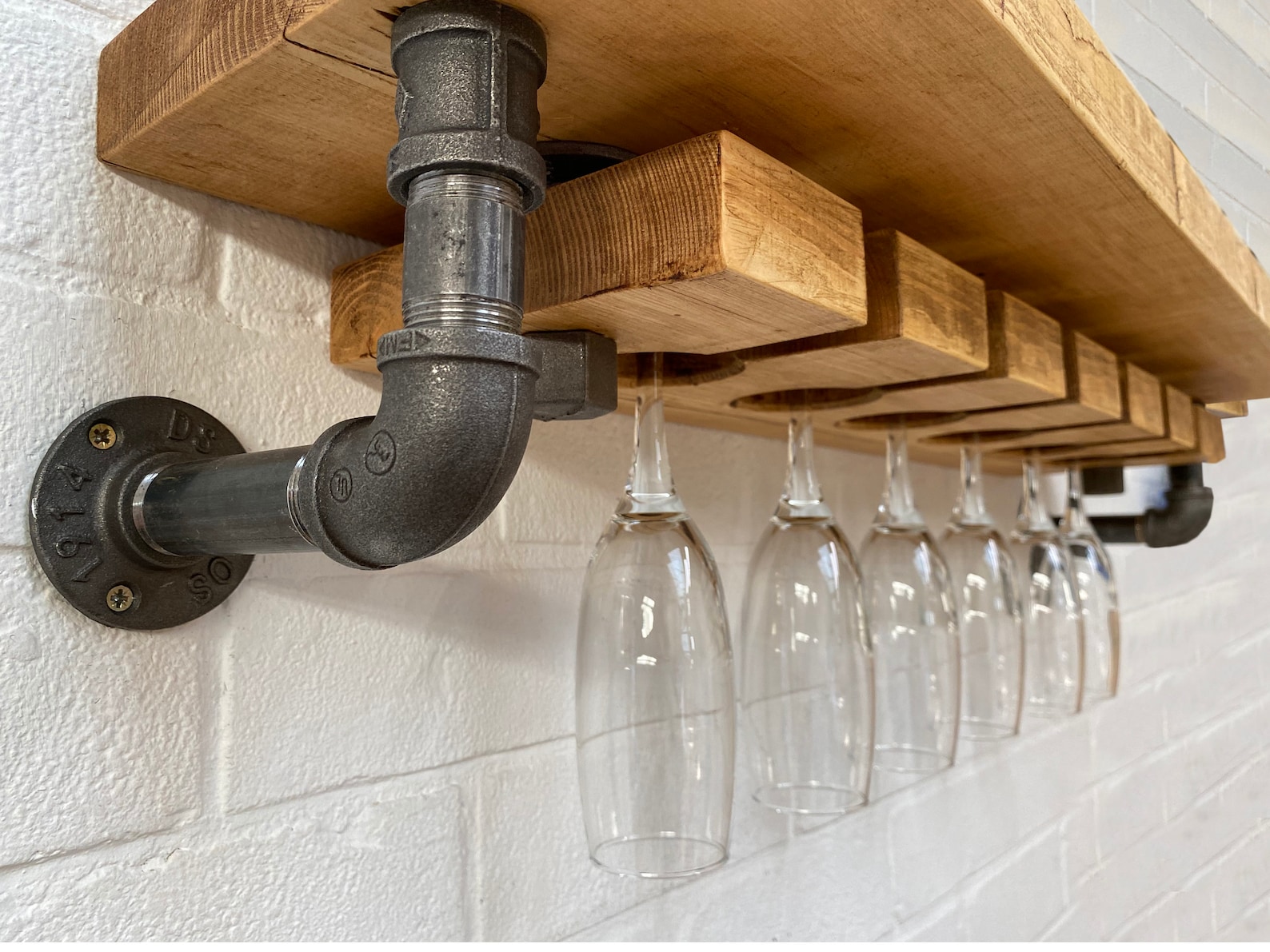 Custom Hand-made Bar Shelving Storage Unit Wine Rack / Wall Bar / Home ...