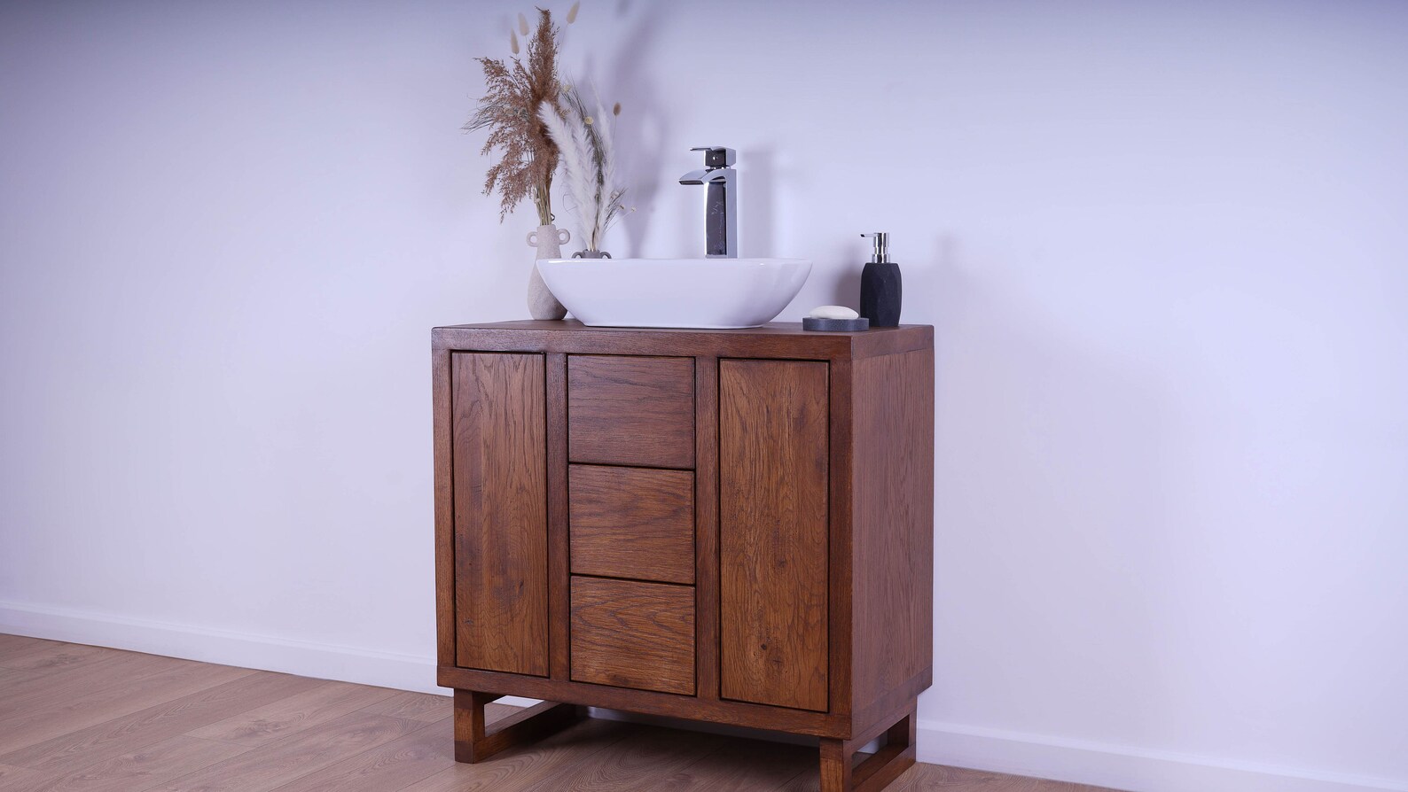 Hardwood Oak Bathroom Vanity Unit & Washstand - Etsy
