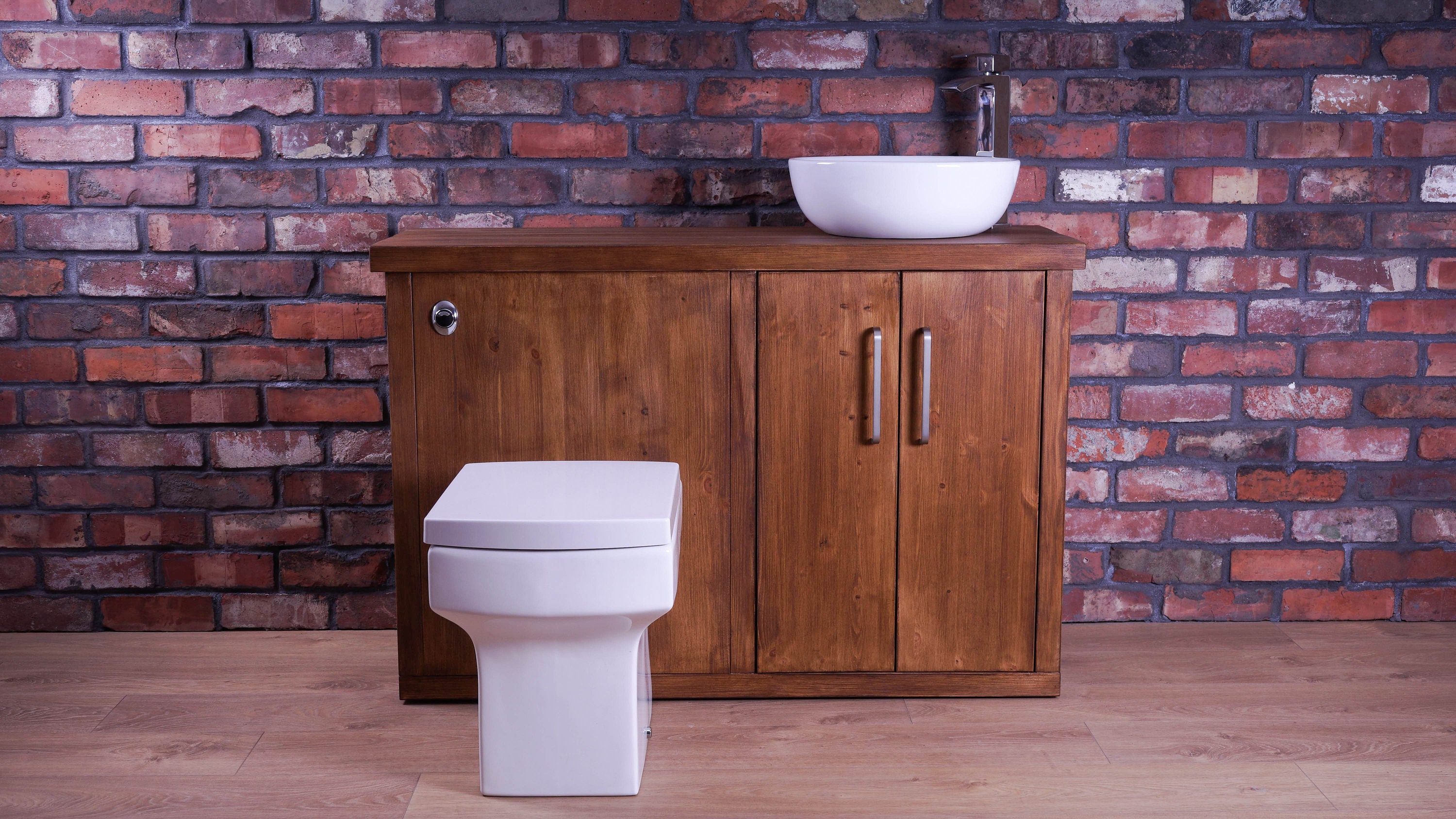 Combination Bathroom Vanity Unit & Back to Wall Toilet Unit - Washstand ...