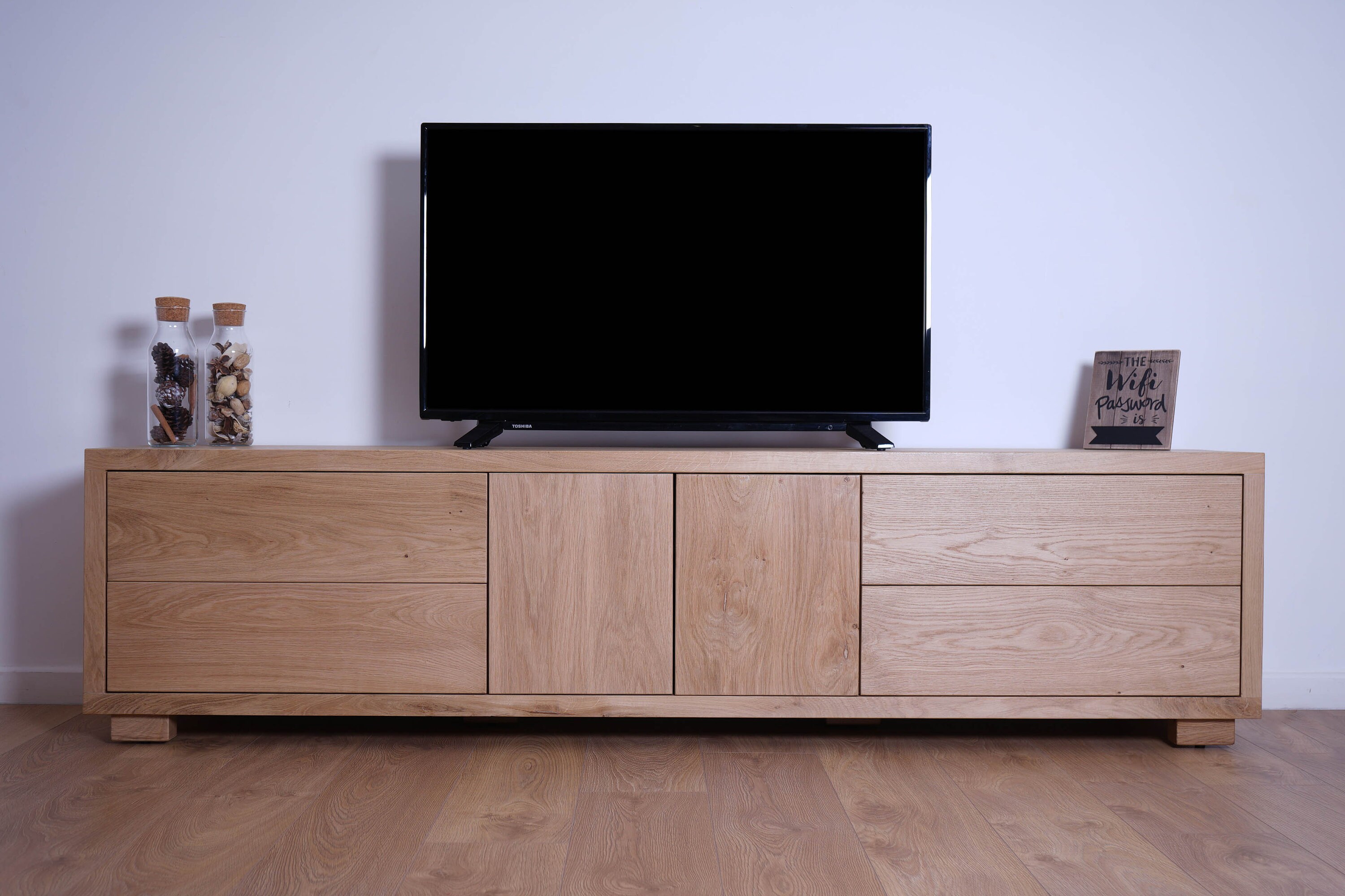 Large oak tv cabinet store