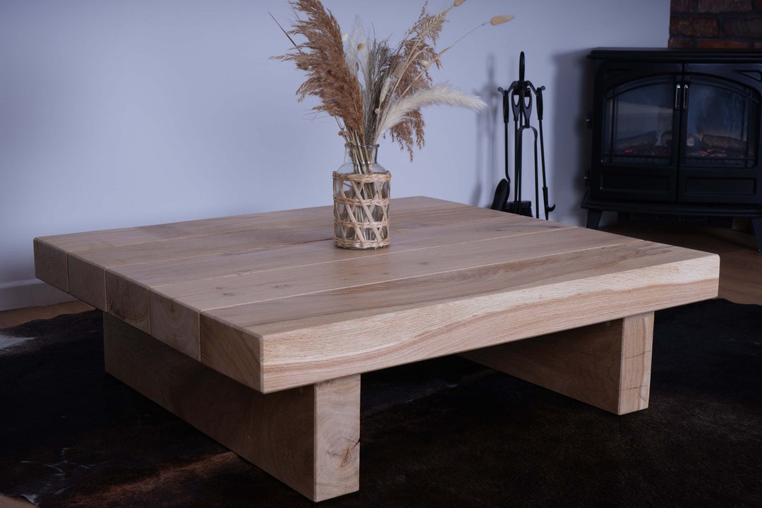 Exclusive Hand-crafted Chunky Oak Sleeper Coffee Table Available in ...