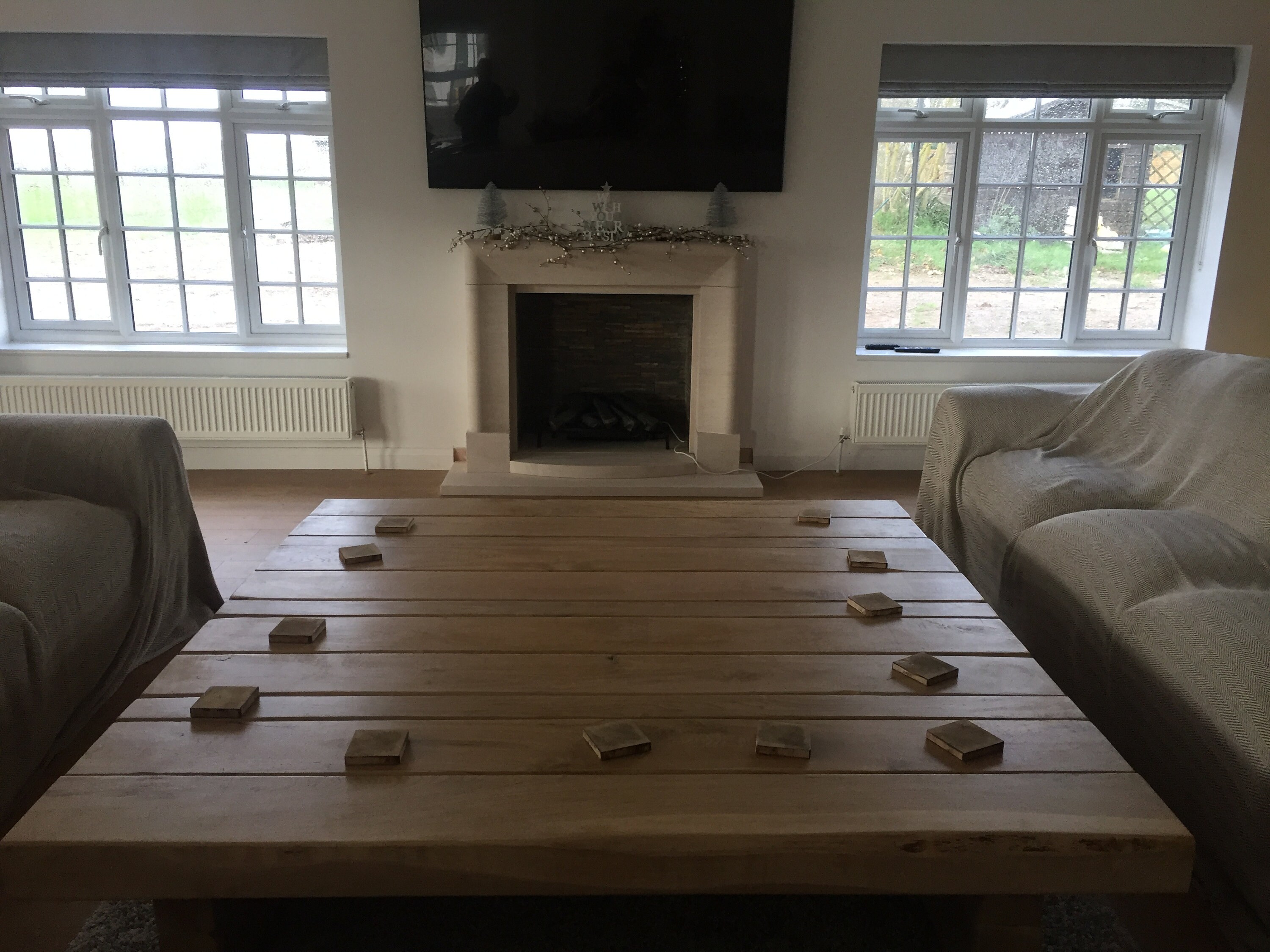 Hand-crafted Large Modern Oak Square Sleeper Coffee Table | Multiple ...
