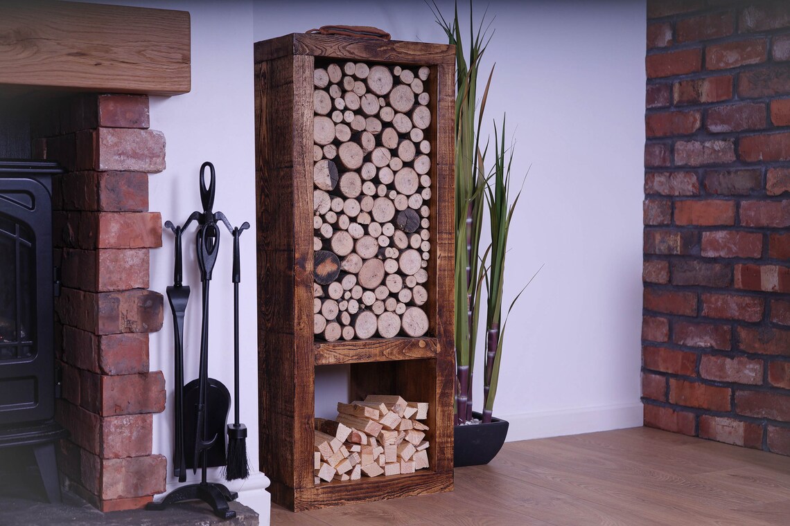 Chunky Rustic Indoor Wooden Log Store Multiple Sizes - Etsy