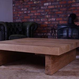 Exclusive Hand-crafted Chunky Oak Sleeper Coffee Table Available in ...
