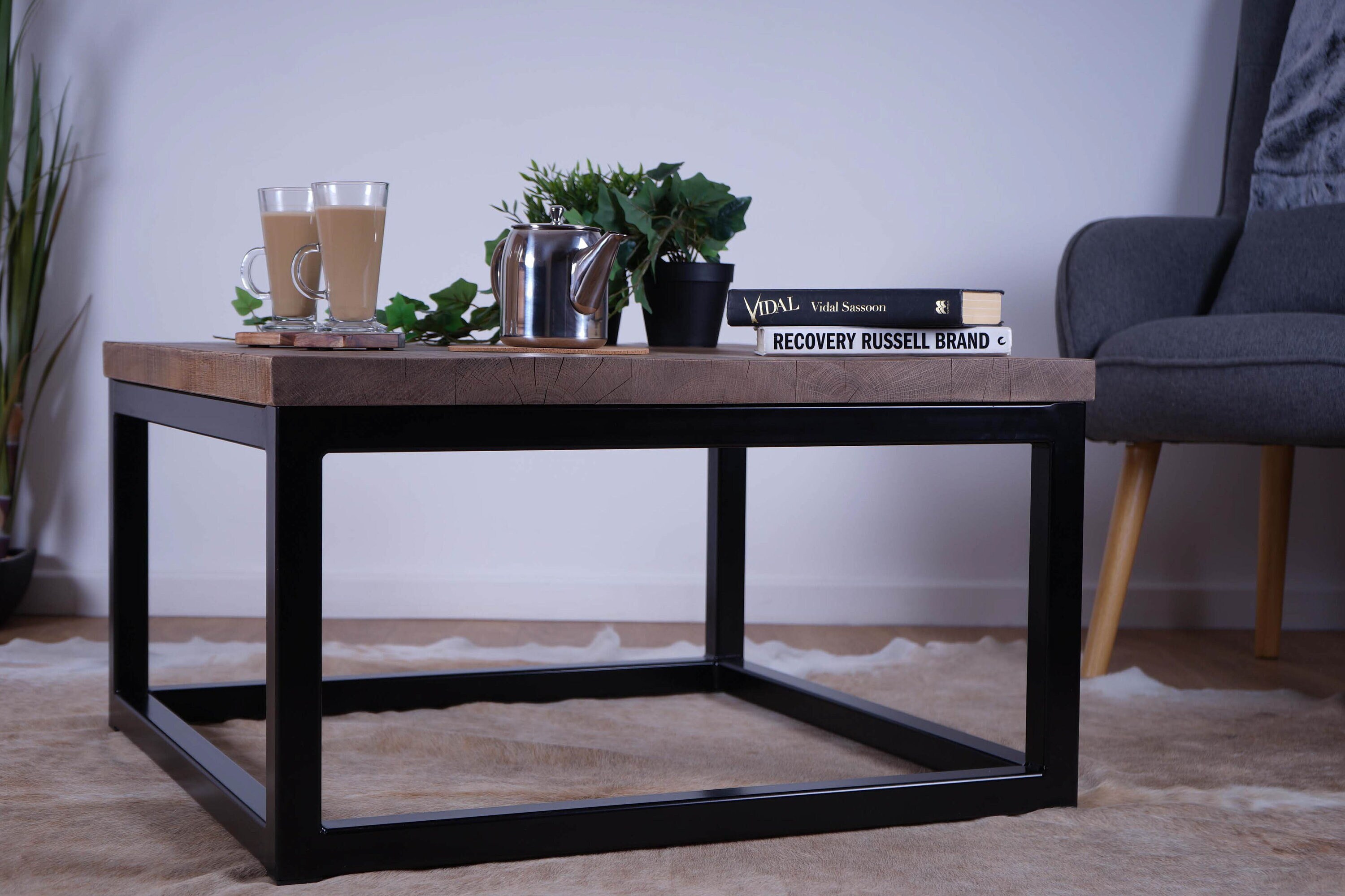Oak industrial coffee table store