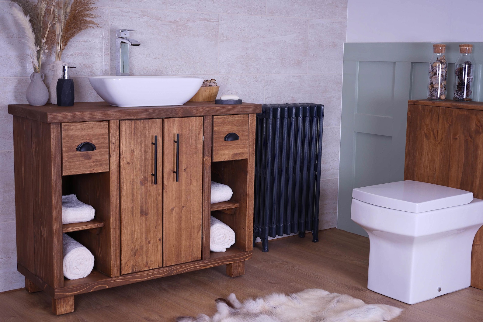 Hand-crafted Premium Vanity Unit / Wash Stand - Family Bathroom Cabinet ...