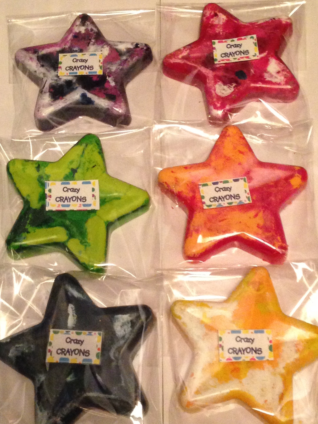 Children's Handmade Big Colorful Star Crayons - Etsy