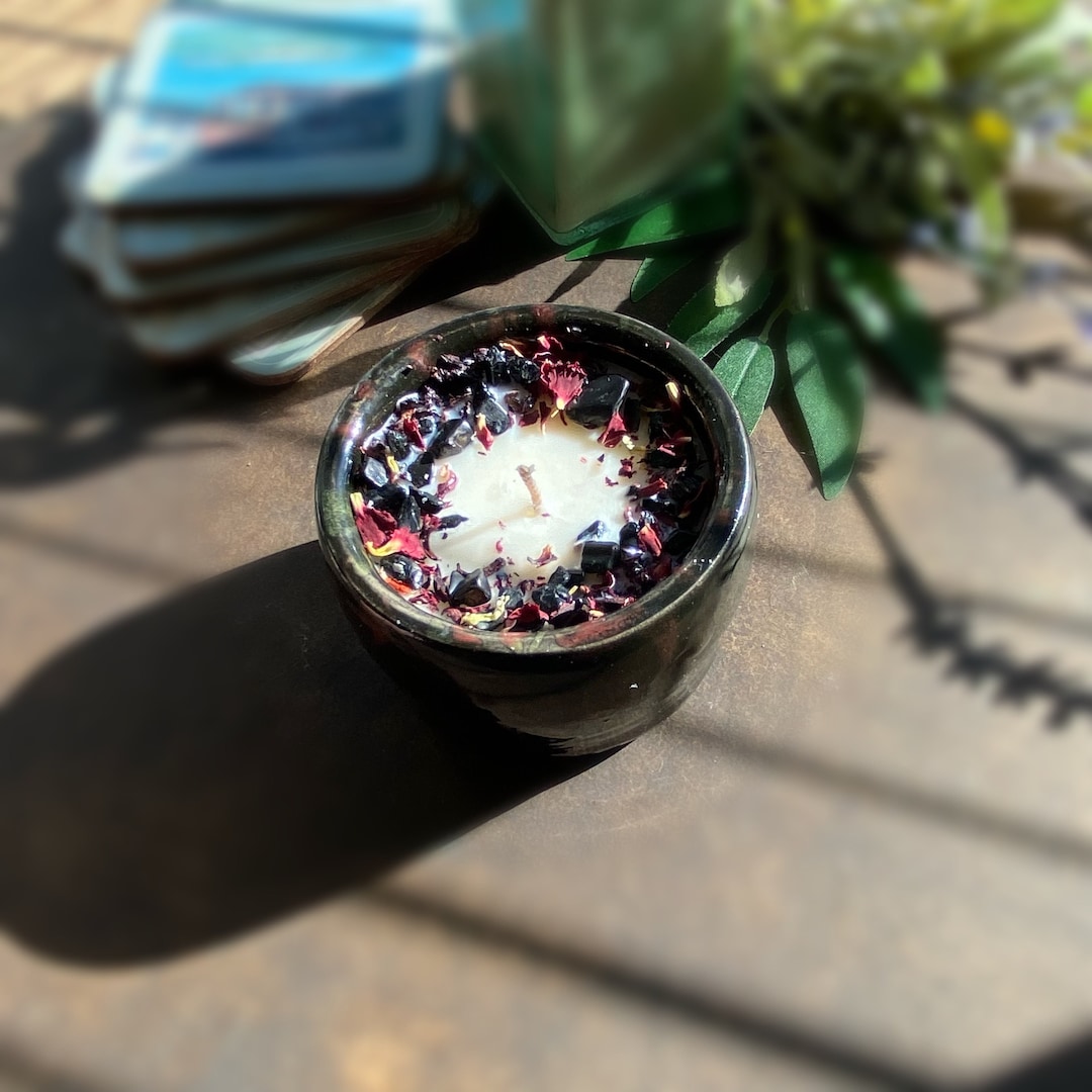 Classic Fall Scented Clay Pot Soy Wax Candle With Real Dried Mulberries ...