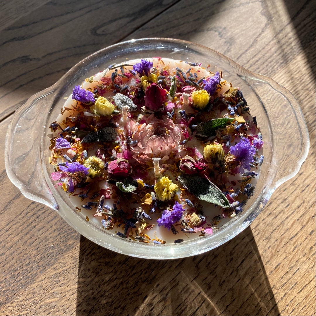 Floral Wildflower Garden Cottagecore Casserole Soy Wax Candle - Sharp ...