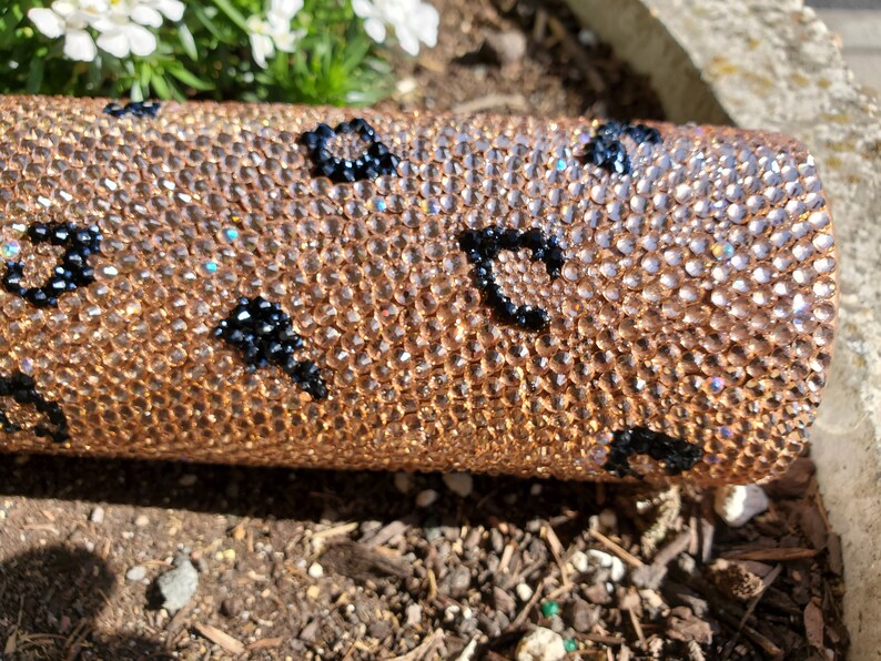 Rhinestone Leopard Print Tumbler Rose Gold - Etsy
